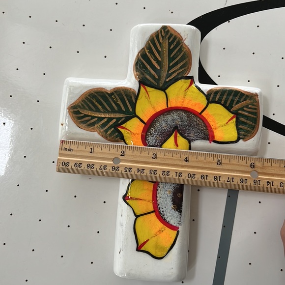 Vintage | Accents | Vintage Handpainted Sunflower Cross | Poshmark